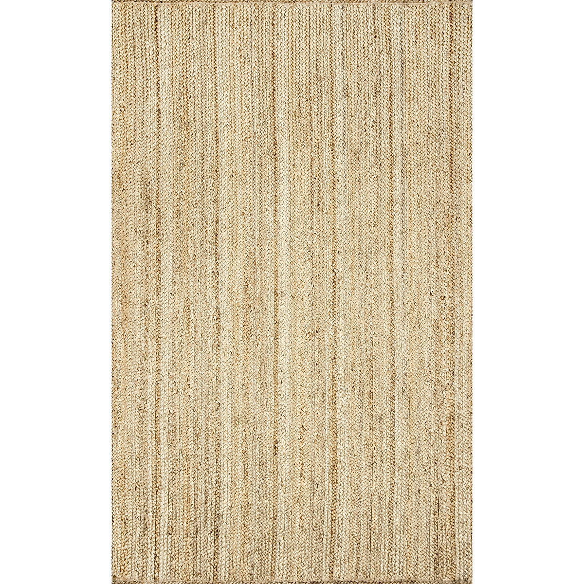 nuLOOM Rigo Hand Woven Farmhouse Jute Area Rug, 4' x 6', Natural
