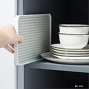 lengenyen 2pcs Drain Board for Kitchen, 2 Tier Dish Drying Rack Set with Drainboard+1pc Cup Brush for Kitchen Counter,Sink,Coffee Bar,Bottle Shelf,Or Cup Holder(White)