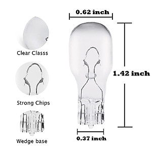 MUQIULIA Landscape Light Bulbs，Low Voltage Light Bulbs, T5 Malibu Bulbs 11W, Garden Light Bulbs 12V, Wedge Base, Landscape Bulbs 10 Pack