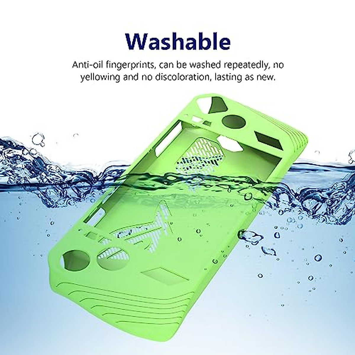 Writiany Protective Silicone Case for 2023 ASUS ROG Ally Game Console Drop-Proof Case for 2023 ASUS Rog Ally Handheld Case (Luminous Green)