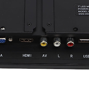 7 Inch TFT LED Screen Monitor, Portable HD Color Screen Display HD Multimedia Interface Dual Speakers for Home (US Plug)