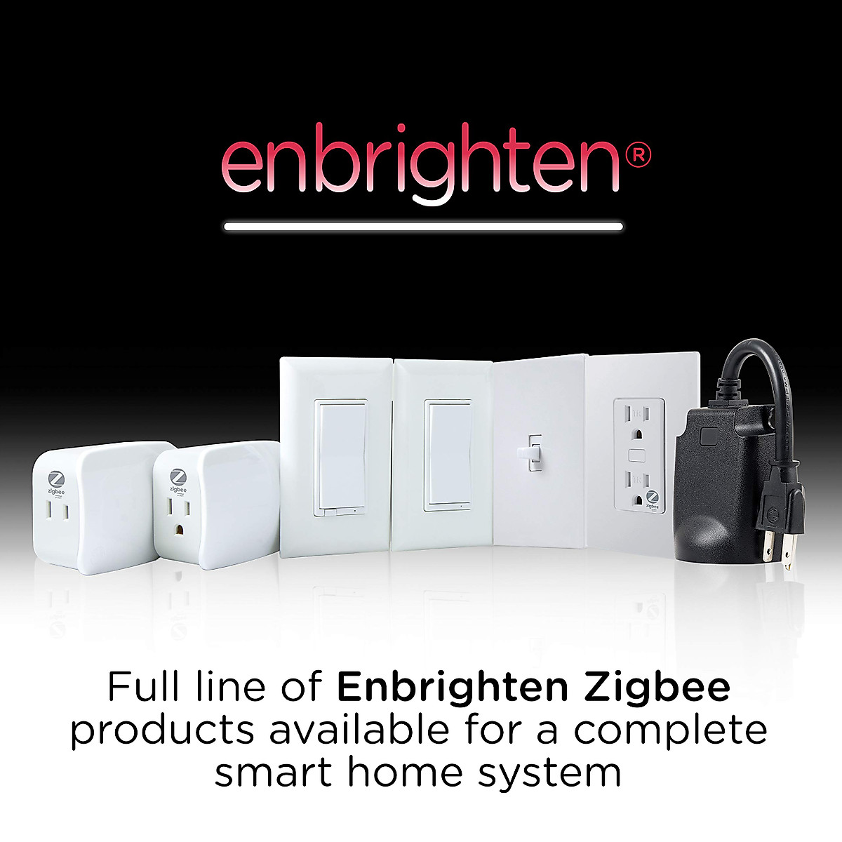 Enbrighten 43080 Zigbee Light QuickFit and SimpleWire, Pairs Directly with Echo Studio/Show 10/Plus 1st & 2nd Gen, Paddle Smart dimmer, White & Light Almond