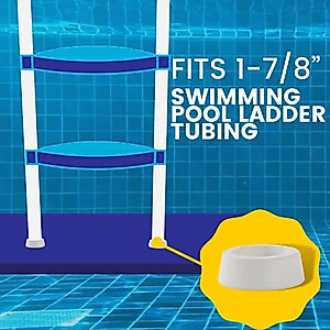 TonGass (4-Pack, White) Outside Pool Ladder Bumpers for Inground Pool - Pool Ladder Rubber End Caps Fit 1.9" Standard Swimming Pool Ladder Tubing Bumper Caps for Inground Pool Ladder Step End Caps