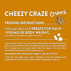 Purina Friskies Cat Treats, Party Mix Cheezy Craze Crunch - 20 oz. Pouch