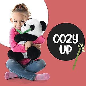 Prextex 13" Plush Panda Bear Zippered Carrier & 3 Cubs Plushies | Soft Panda Bear Stuffed Animal, Panda Plush Toy, Stuffed Panda Toys, Kid Toy, Pillow | Birthday Gifts, Panda Gifts for Girls&Boys