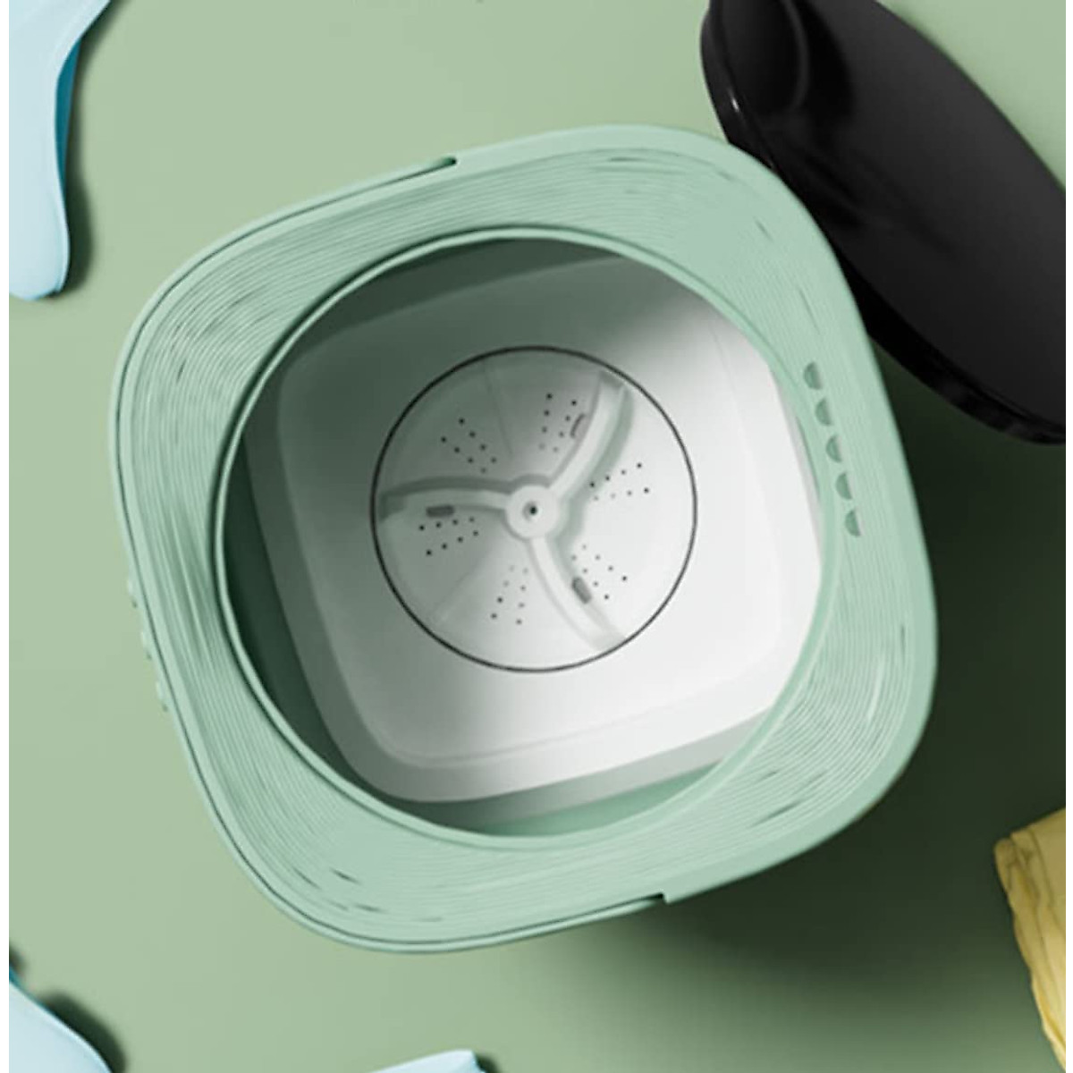 6.5L Folding Washing Machine，Mini 3 Modes Deep Cleaning Portable Clothes Washer and Dryer with Touch Screen and Drain Basket for Camping,Socks,Baby Clothes