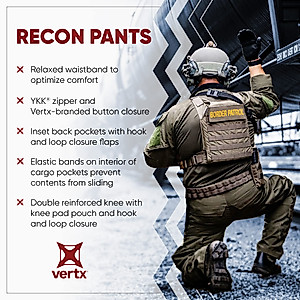 Vertx Recon Mens Combat Pants with Cargo Pockets, Overt Tactical Gear Uniform Clothing for Men, Multi-Cam, 38x 30