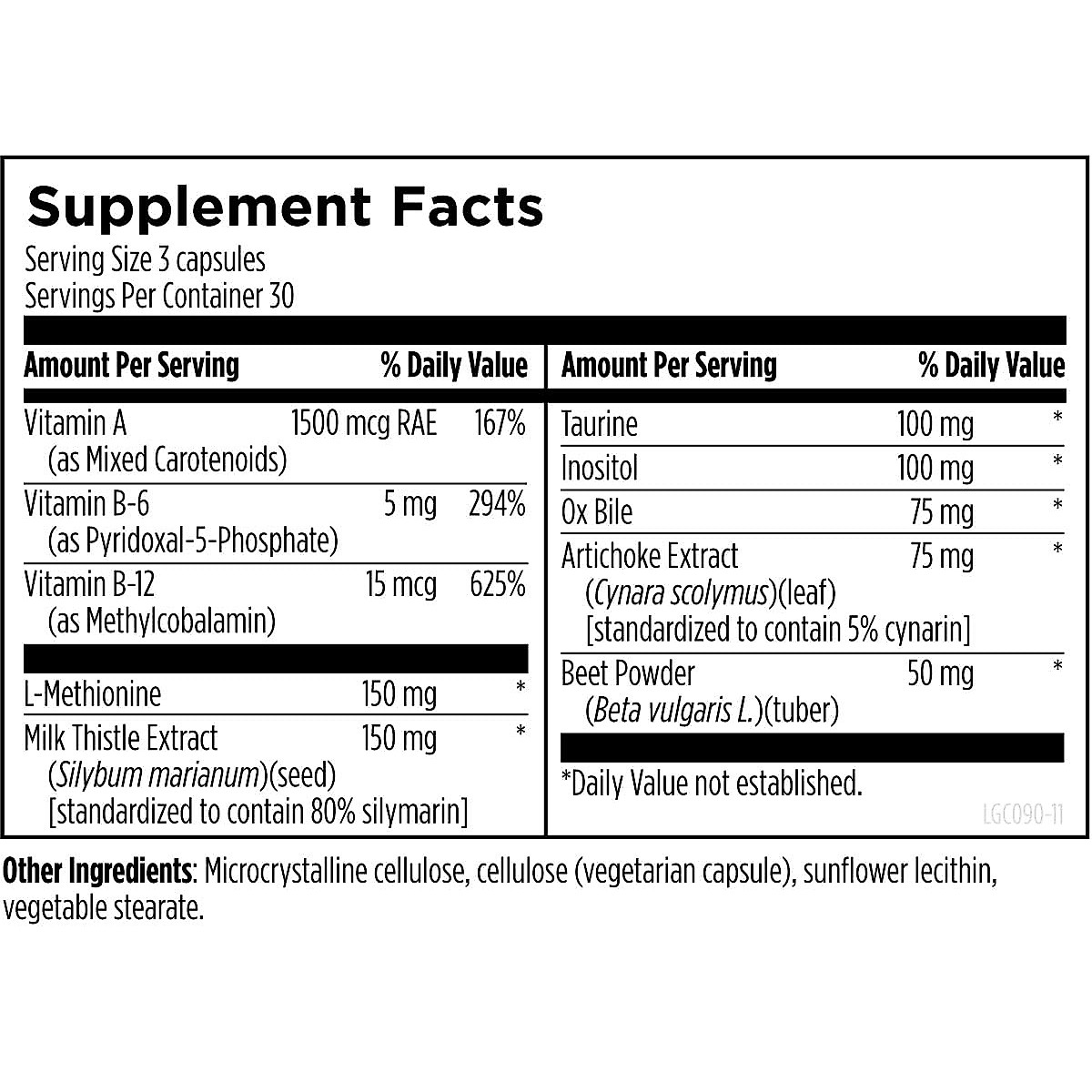 Designs for Health LV-GB Complex - Liver Detox Supplements for Gallbladder Support with Milk Thistle, Artichoke, Vitamins + Ox Bile - Supports Bile Flow + Toxin Elimination (90 Capsules)