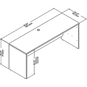 Bush Business Furniture Studio C Home Office Desk, 72W x 24D, Storm Gray