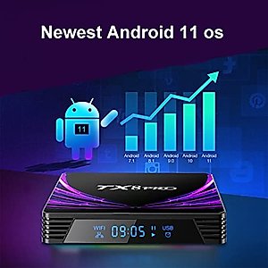 Android TV Box 11, 2022 Android TV Box with Amlogic S905W2 Quad-Core 64bits A53 100M LAN Dual-WiFi 2.4G/5G, Android Box 4GB RAM 32GB ROM with Wireless Keyboard 4K/AV1/3D/USB 3.0/BT 4.2