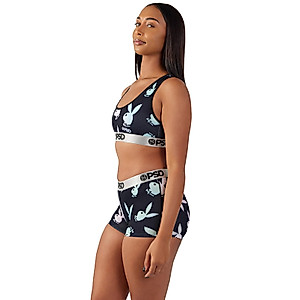 PSD Women's Playboy Glow Sports Bra, Black, M