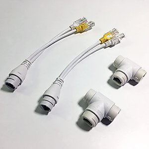 V-Fiabilidad 2-Set PoE Combiner/Mux, POE Splitter Network Cabling Connector 3-Way RJ45 for Surveillance Camera Cables, PoE Synthesis Separation,Support IEEE802.3af/at Protocol, Max Transmission 130M
