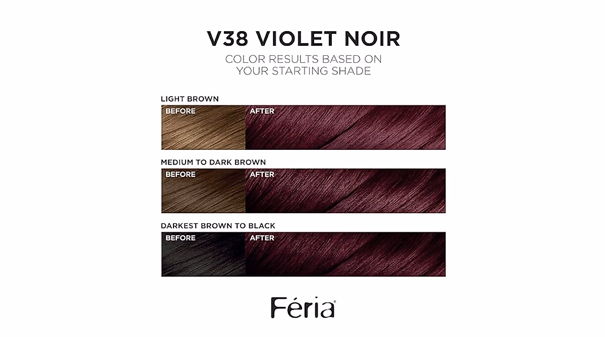 L'Oreal Feria V38 Violet Noir Hair Color - Bold Results