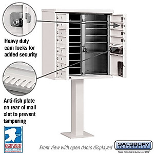 Salsbury Industries 3312WHT-U 12 A Size Doors, White Type II Cluster Box Unit Mailbox