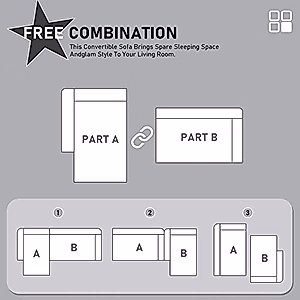 DEINPPA Modern Minimalist Style Modular Sofa Couch with Pillows, Deep Sectional Sofa Furniture Set, 4-Seater Chenille L-Shaped Sofa for Living Room Reception Room