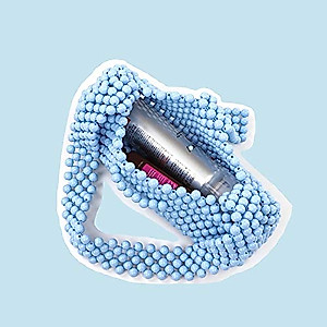 YUSHINY Women Candy Color Beaded Acrylic Handbag Evening Handmade Bags for Wedding Party (Blue)