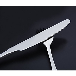 HornTide 12-Piece Flatware Sets Dinner Knife Fork Spoon 3-Piece Place Setting Service for 4 Person Stainless Steel Mirror Polishing