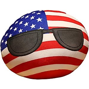 Hgplvxj 11.8Inch Country Ball Plush Toy, Polandball Stuffed Plush Pillow Birthday Xmas Gift for Kids (America)