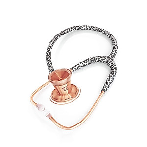 MDF Instruments Snow Leopard Rose Gold ProCardial Cardiology Stethoscope + MDF Pediatric and Neonatal Attachments with Clip