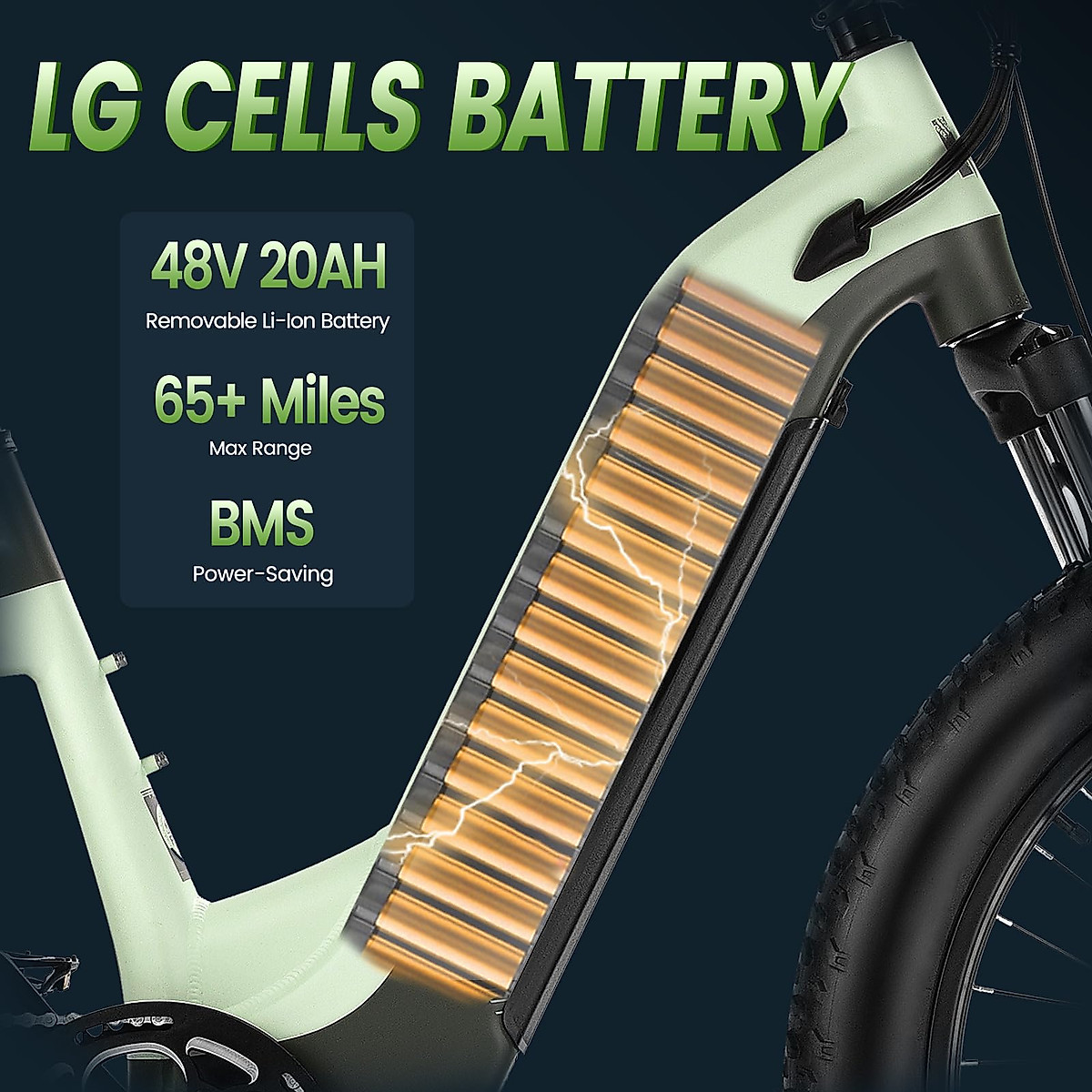 VELOWAVE Grace 2.0 48V 20AH Electric Bike for Adults 750W Bafang Motor Ebike with Fender Shimano 7-Speed 26" x 4.0 Fat Tire Step-Thru Electric Bicycle (Turquoise/Green)