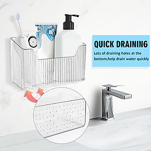 Pensino 2 Pack Adhesive Cabinet Door Organizer Storage Caddy, Clear Lid Organizer Inside Cabinet Wall Mounted Pantry Door Organizer for Food Container Lid Kitchen Under Sink Basket (Clear)