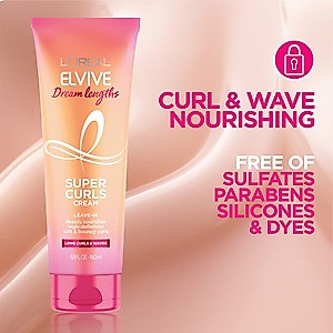 L’Oréal Paris Elvive Dream Lengths Super Curls Cream Leave-In, 5.1 Ounce