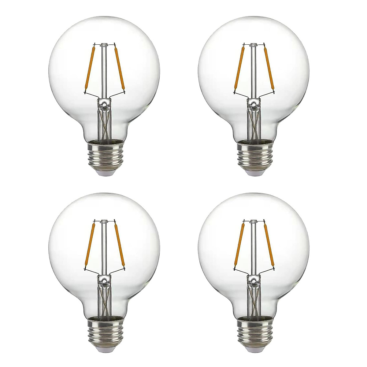 Globe Led Light Bulbs 3W 2700K 25 Watt Equivalent, E26 Dimmable Warm White 300LM High Brightness Round Vanity Light Bulbs, G25 Vintage Bulbs, G80 Clear Edison Bulbs for Bathroom Mirror,Ceiling Fans