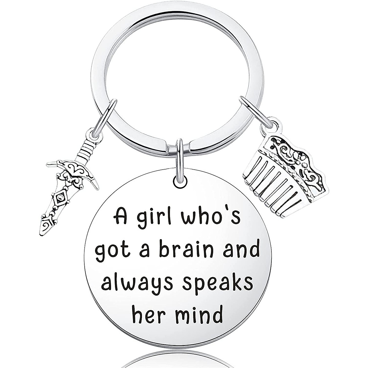 Mulan Jewelry Mulan Keychain Mulan Quote Gift A Girl Who’s Got A Brain and Always Speaks Her Mind Inspiration Gift (Mulan KS)