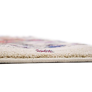 Unique Loom Estrella Collection Abstract, Bright Colors, Distressed, Modern Area Rug, 8 ft x 11 ft, Multi/Beige