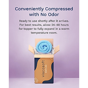 ViscoSoft Memory Foam Mattress Topper Twin - 2 Inch Reflex Cooling Gel Mattress Pad - CertiPUR-US - Oeko TEX Certified