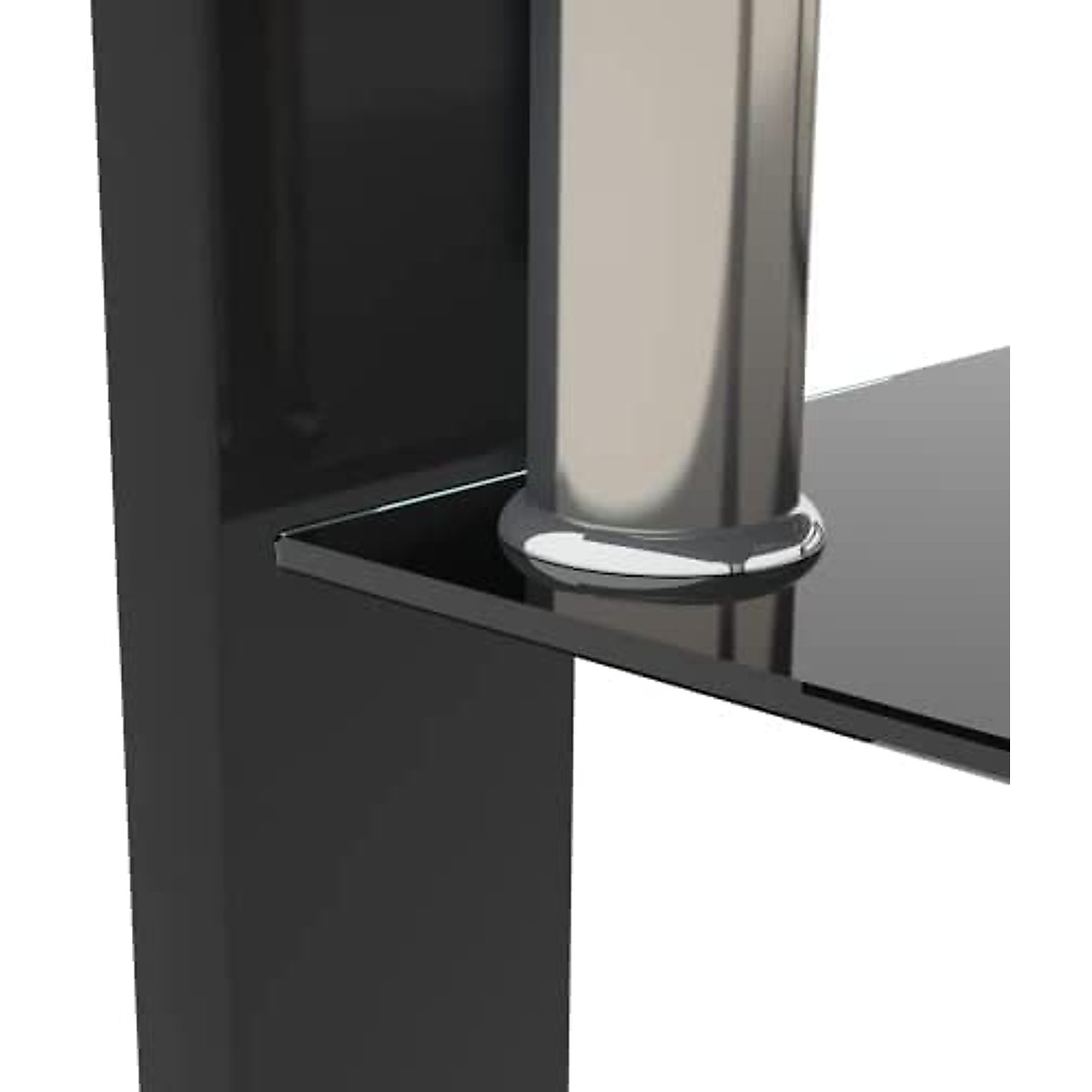 Tansole Rectangle Glass Coffee Table,Glass Coffee Tables for Living Room,Rectangle Clear Coffee Table for Home Office or Conversation Leisure Occasions,Rectangle Glass Cocktail Table,Wooden Leg,Black