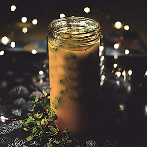 Mason Jar with Lid and Straw, Iced Coffee Cups 2 Pack 24 oz, Reusable Wide Mouth Smoothie Cups, Clear Tumblers Drinking Bottle, Boba Cup With Lids and Silver Straws for Large Pearl Juices Cocktail