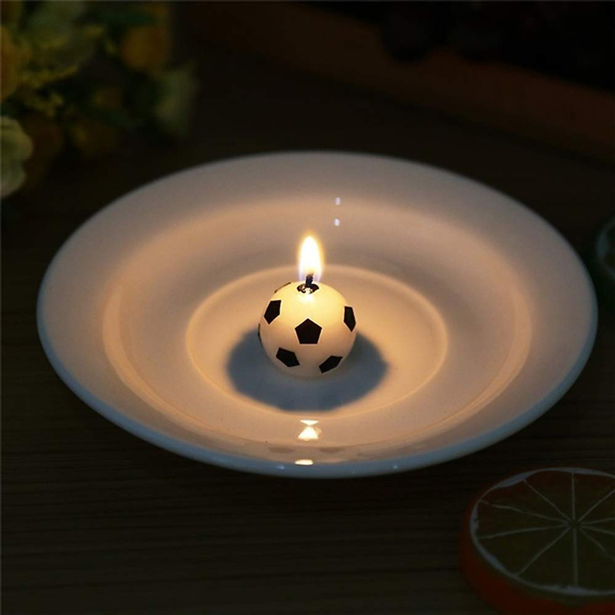 6Pcs Football Cake Candles Decoration Soccer Ball Birthday Party Supplies for Kids Toy Gifts Home Decoration