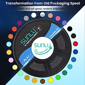 SUNLU 3D Printer Filament PLA Plus 1.75mm, SUNLU Neatly Wound PLA Filament 1.75mm PRO, PLA+ Filament for Most FDM 3D Printer, Dimensional Accuracy +/- 0.02 mm, 1 kg Spool(2.2lbs), Grey