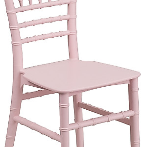 BizChair Child’s Pink Resin Party and Event Chiavari Chair for Commercial & Residential Use