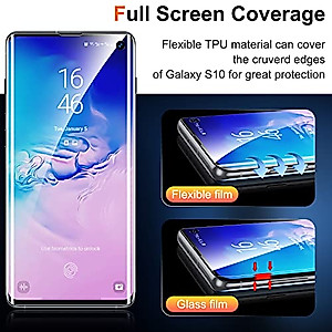 UniqueMe [3+2 Pack] Compatible with Samsung Galaxy S10 Full Coverage Flexible TPU Screen Protector and Camera Lens Protector 【Not Fit for Samsung S10 Plus】