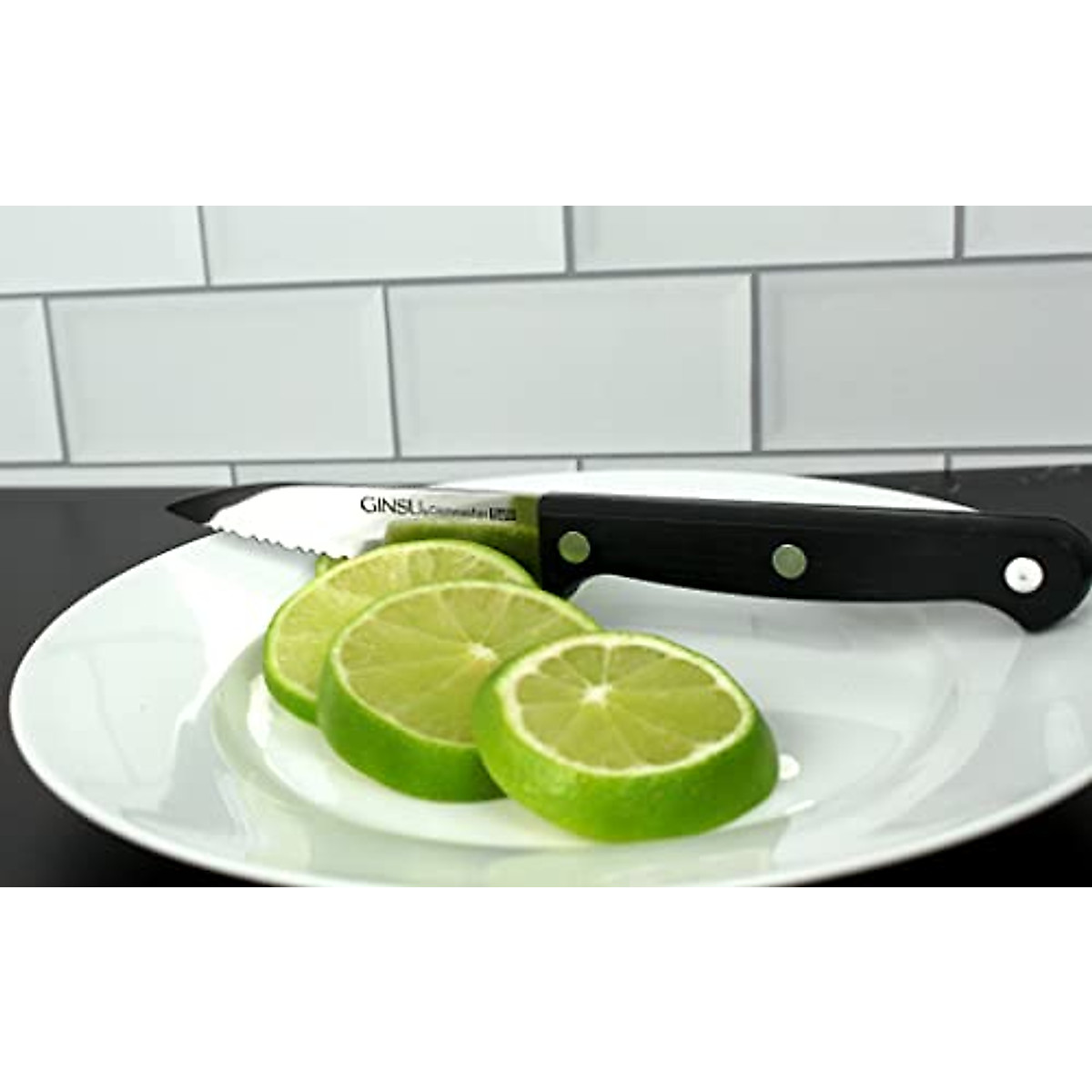 GINSU Kiso® Dishwasher Safe and Always Sharp 3.5” Paring Knife, Black