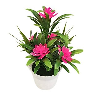 Gilroy Artificial Fake Lotus,Flower Potted Plant Desktop Ornaments for Wedding Party Garden Home Decor Pink