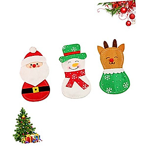 NOLITOY 3 pcs Color Silverware Holders for Holder Dining Fork Table Pocket Holiday Dinner Storage Cover Claus Christmas Elements Decor Festival Supplies Kitchen Spoon Utensil Pockets