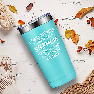 Grifarny Stepmom Gifts from Stepdaughter, Daughter, Son - Mothers Day Gift for Stepmom，Step Mom - Christmas Birthday Gifts for Stepmom, Stepmother - Stepmom Tumbler Cup 20oz