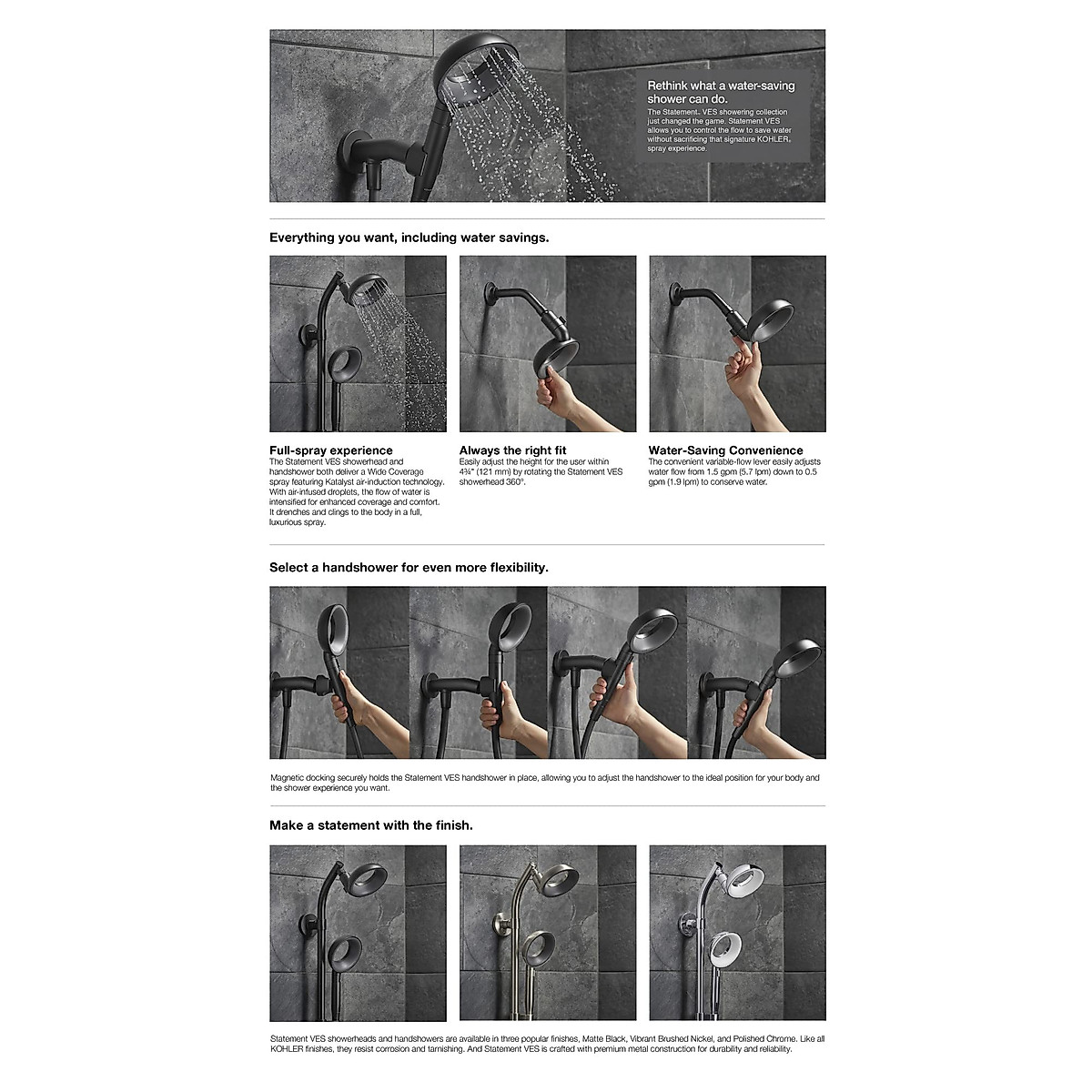 STATEMENT™ VES HANDSHOWER KIT, 1.5 GPM