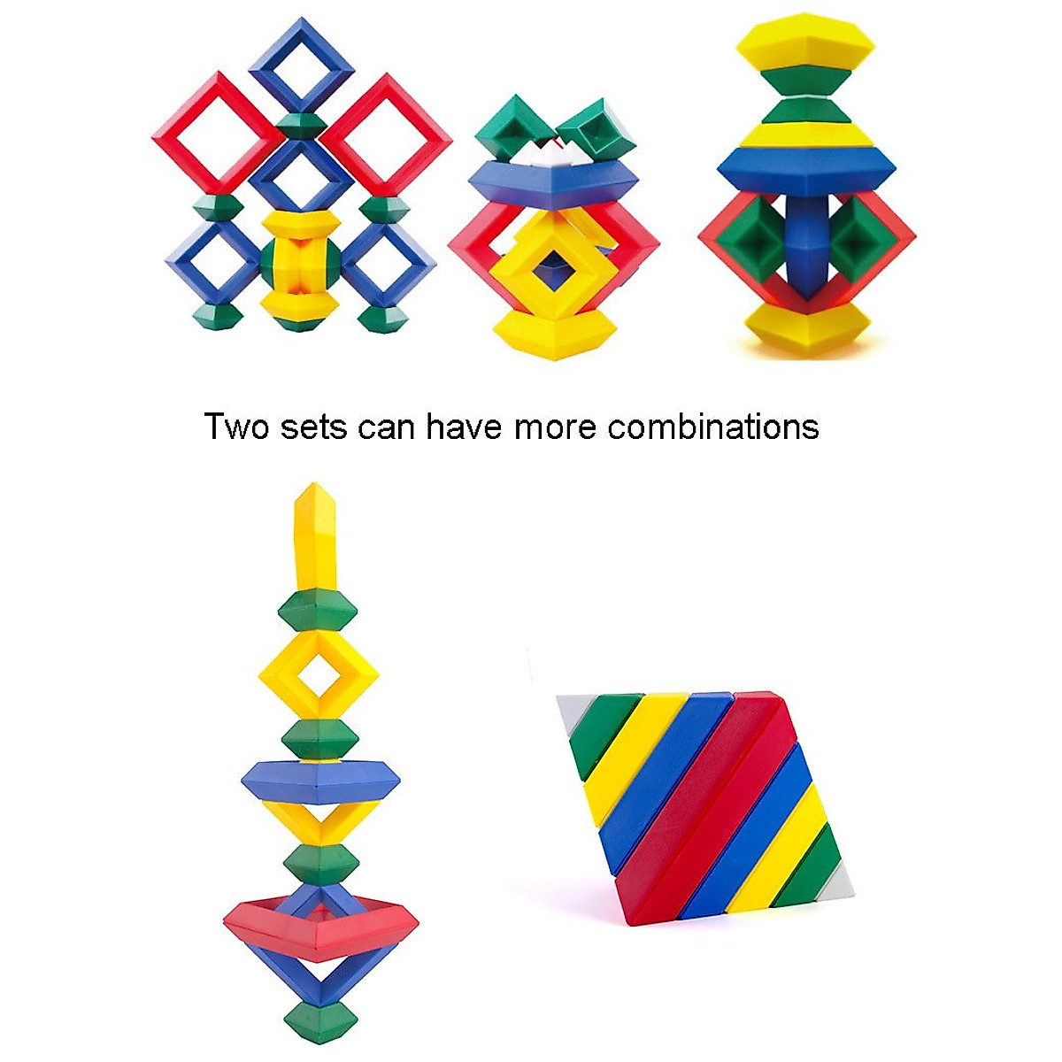 Agirlgle Building Blocks Stacking Toys for Kids Stacker Toy 3D Puzzle Stem Toys Pyramid Speed Cube， Creative Educational Toys for Kids Preschool Learning Toys Stacking Block