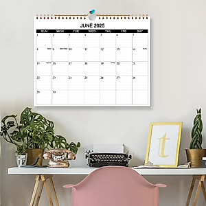 Calendar 2025-2026 - Wall Calendar 2025-26 Runs from June 2025 to December 2026, 19 Months Calendar with Thick Paper for Planning at Home or Office, 8.5 x 11 Inch, Black