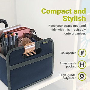 meori Mini Storage Box + Divider Insert Accessory, Collapsible Organizer Bin, Fabric Storage Cube, Reusable Gift Box