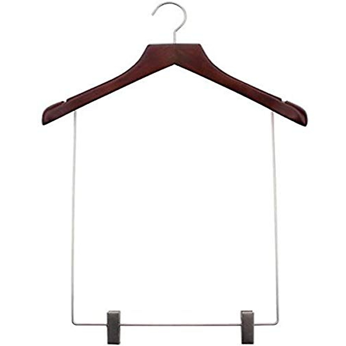 NAHANCO 24317 Wooden Display Hangers, Conave with 14" Drop, 17", Low Gloss Mahogany (Pack of 12)