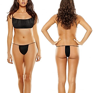 YoleShy 100 PCS Disposable Underwear Disposable Panties and Disposable Bras for Women Spa T Thong Underwear Tanning Wraps