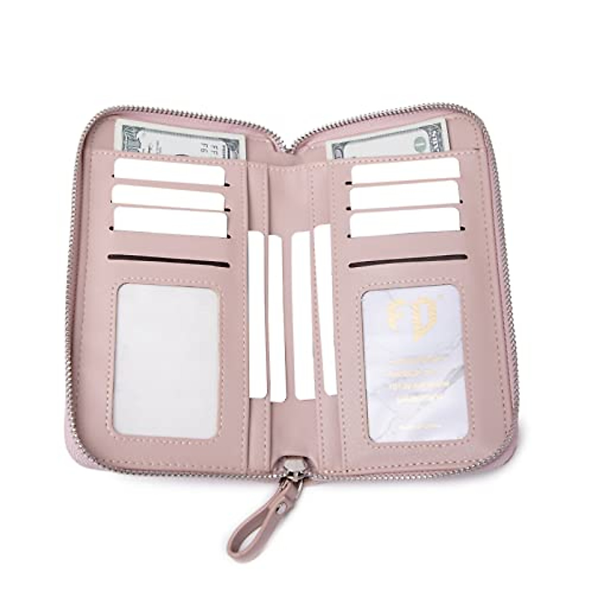 myfriday Small Wallet for Women PU Leather Phone Checkbook Organizer Zipper Coin Purse