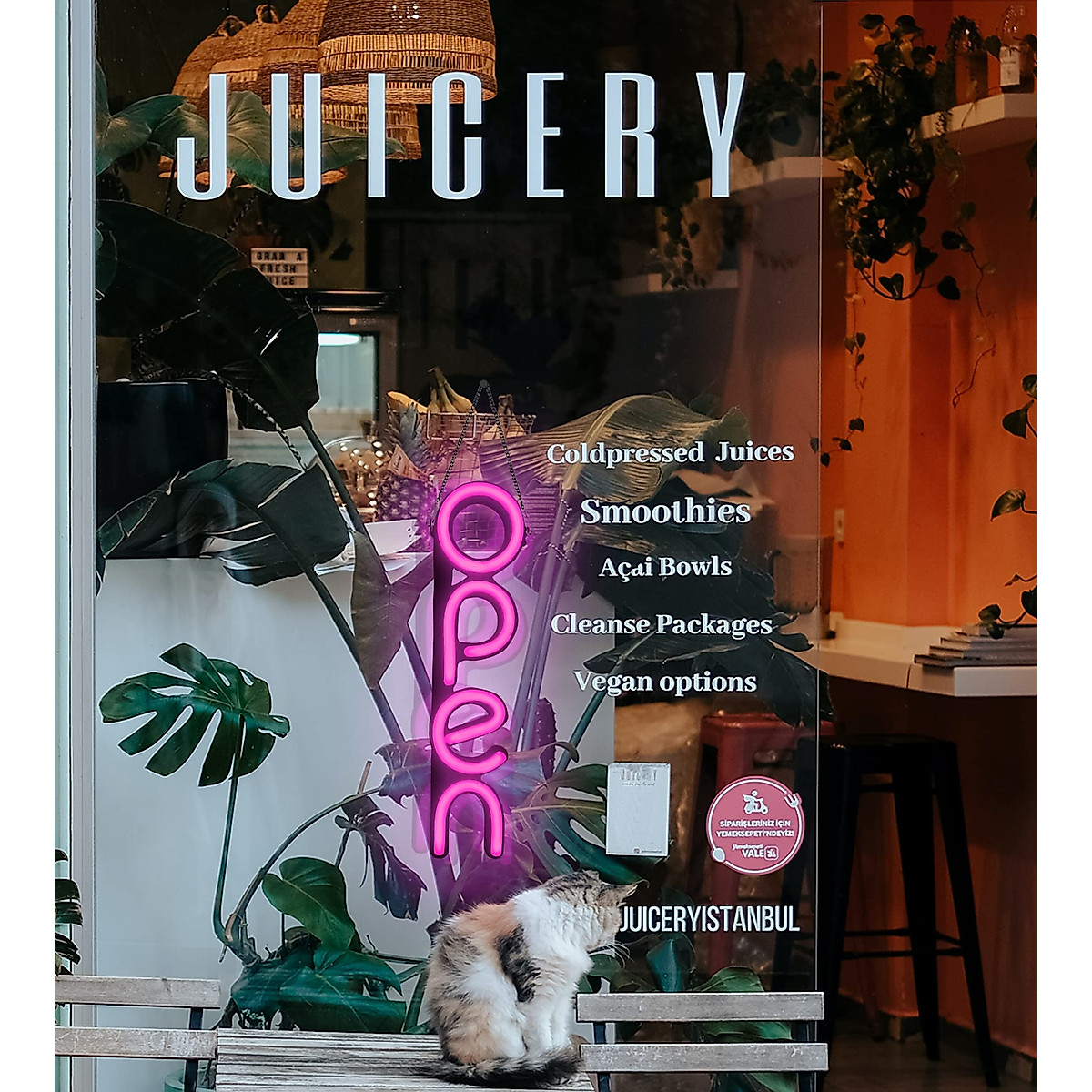 Open Signs for Business,LED Neon Open Sign,16x6 inch Lighted Sign for Restaurants Offices Retail Shops Window Storefronts,12V/1A Power Supply,with ON/OFF Switch (Vertical Rose Red)