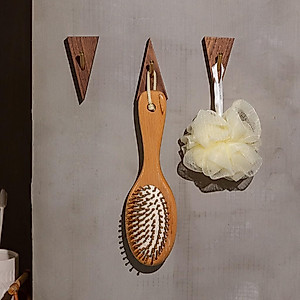 FEELIN Coat Hanger Wall Mount Wooden Brass Hook On The Wall Household Key Coat Hook Porch Entry Door Hanger Bathroom Towel Storage Hook Wall Mounted Coat Rack (Size : Small)