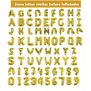 Happy Birthday Balloon Banner Custom Phrase Balloons letter 16 inch Personalized Alphabet Letters Foil Mylar Balloons (Gold)